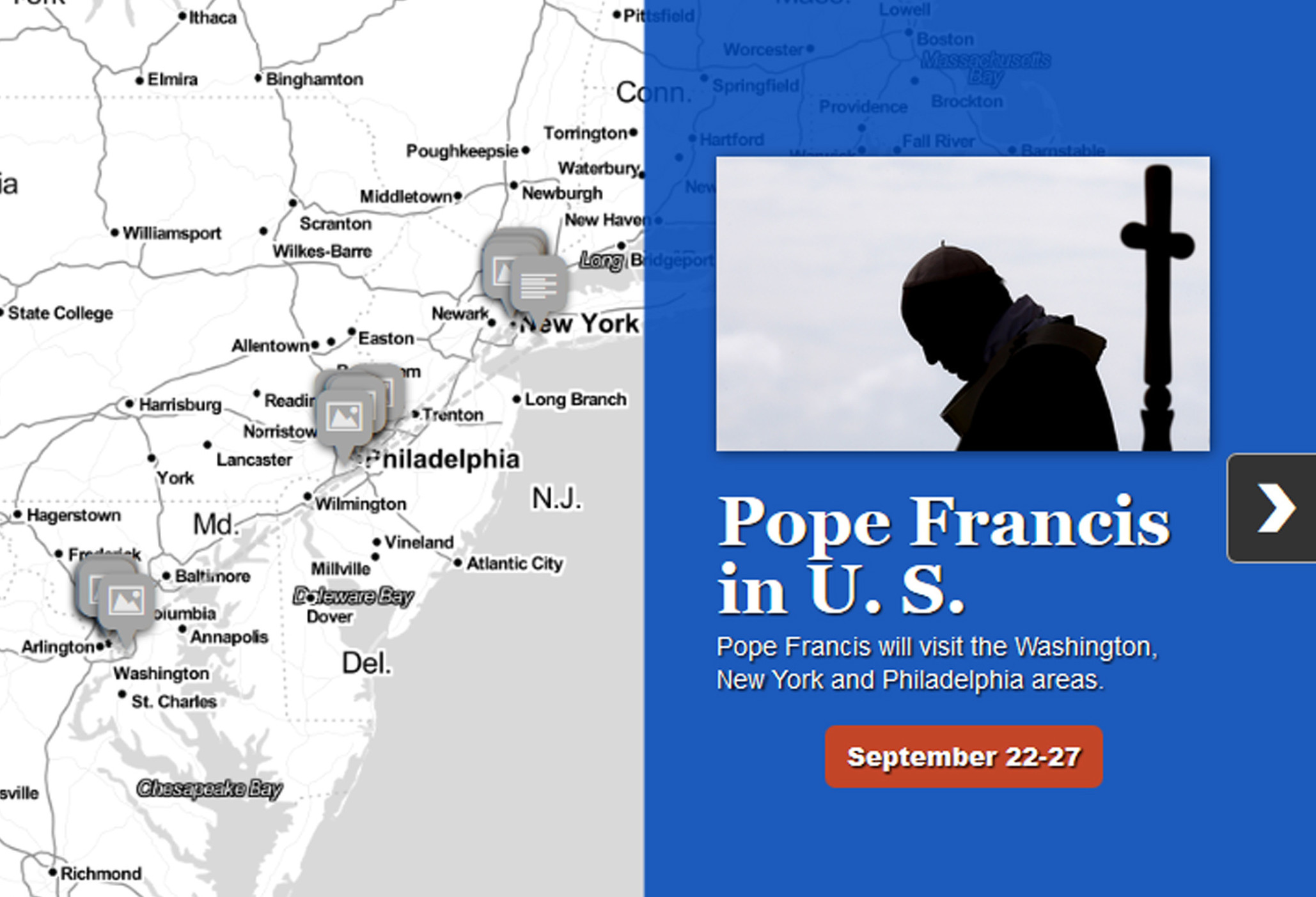 Interactive map of Pope Francis' trip to the U.S. | The Catholic Sun
